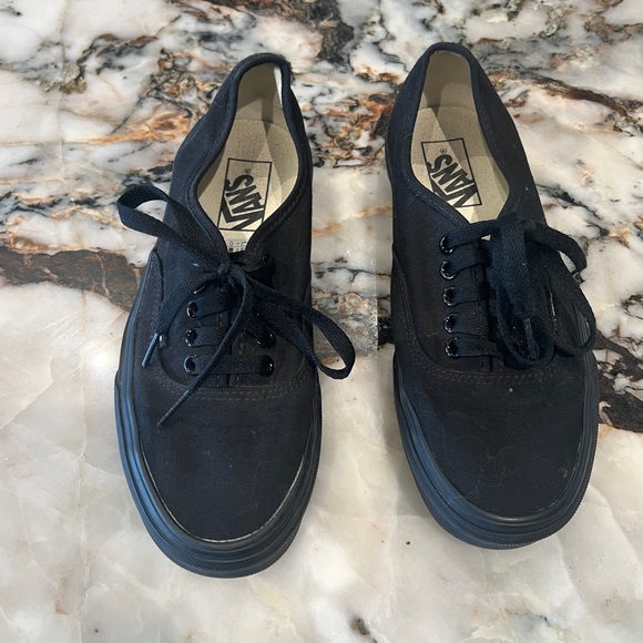 Vans | Shoes | Vans Black Sneakers With Laceup Design And Rubber Sole ...